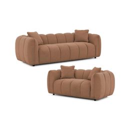 S-STYLE Polstergarnitur 3+2 Nubira rot Ma&szlig;e (cm): B: 228 H: 69 Sofas > Sofas nach Material > Stoffsofas &raquo; Sofa DE