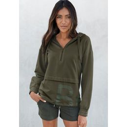 BENCH. LOUNGEWEAR Hoodie gr&uuml;n Gr. 40/42 f&uuml;r Damen. Nachhaltig.