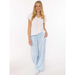 Zwillingsherz Damen Stoffhose ""Leo""hellblau, Obermaterial: 100% Viskose, Hosen, leichte Viskose, moderner Leo-Print, gl&auml;nzend, mit Zugband am Bund