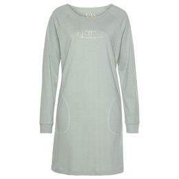 Damen Nachthemd, VIVANCE DREAMS BY LASCANA, Gr. 36jade, Single Jersey, Obermaterial: 50% Baumwolle, 50% Viskose, unifarben, Basic, Kleider, mit