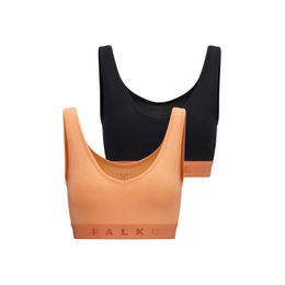 Falke Damen Bustier "Daily Comfort", Gr. XS, orange, Single Jersey, Obermaterial: 96% Baumwolle, 4% Elasthan, BHs, ohne B&uuml;gel, Polster und