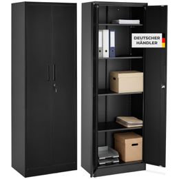 TecTake&reg; Aktenschrank, 60 x 40 x 180,5 cm, 4 verstellbare Zwischenb&ouml;den, pulverbeschichteter Stahl, Kippschutz, h&ouml;henverstellbare F&uuml;&szlig;e