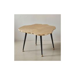 KADIMA DESIGN Moderner Couchtisch - Schwarz/Gold, Baumscheiben-Look aus Aluminium