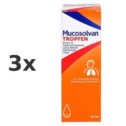 3x Mucosolvan Tropfen 30 mg/2 ml 50 ml