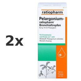 2x PELARGONIUM-ratiopharm Bronchialtropfen 100 ml