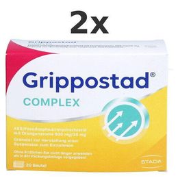 STADA 2x Grippostad Complex ASS/Pseudoeph.500/30 mg Orange Set 20 St