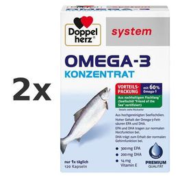 Queisser 2x Doppelherz Omega-3 Konzentrat system Kapseln Set 120 St