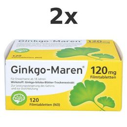 HERMES Arzneimittel 2x GINKGO-MAREN 120 mg Filmtabletten 120 St