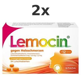 STADA 2x Lemocin gegen Halsschmerzen Orangengeschmack Lut. Set 24 St