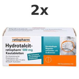 2x HYDROTALCIT-ratiopharm 500 mg Kautabletten Set 100 St