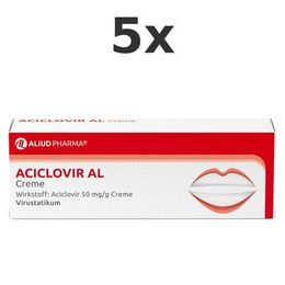 ALIUD 5x Aciclovir Al Creme bei Lippenherpes 2 g