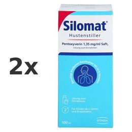 STADA 2x Silomat Hustenstiller Pentoxyverin 1,35 mg/ml Saft Set 100 ml