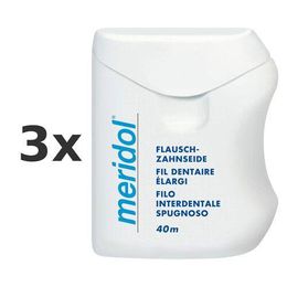 CP GABA 3x Meridol Flausch Zahnseide gewachst Set 40 m