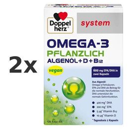 Queisser 2x Doppelherz Omega-3 pflanzlich system Kapseln Set 120 St