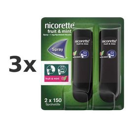 3x Nicorette Fruit & Mint Spray 1 mg/Spr&uuml;hsto&szlig; Nfc 2 St
