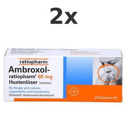 2x AMBROXOL-ratiopharm 60 mg Hustenl&ouml;ser Tabletten 20 St