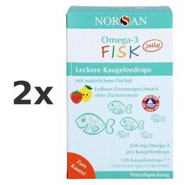 2x Norsan Omega-3 Fisk Jelly f.Kinder Drag.Vorratspa. Set 120 St