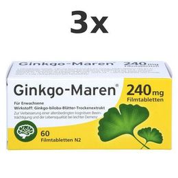 HERMES Arzneimittel 3x GINKGO-MAREN 240 mg Filmtabletten 60 St