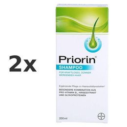BAYER 2x Priorin Shampoo f.kraftlos.d&uuml;nner werdendes Haar Set 200 ml