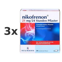 3x Nikofrenon 21 mg/24 Stunden Pflaster transdermal 28 St