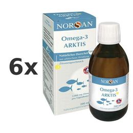 6x Norsan Omega-3 Arktis mit Vitamin D3 fl&uuml;ssig 200 ml