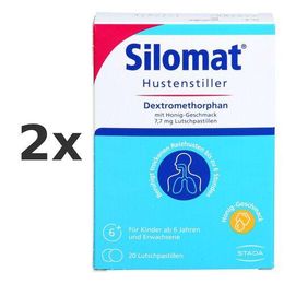 STADA 2x Silomat Hustenstiller Dmp m.Honig-Geschm.7,7mg Lup Set 20 St