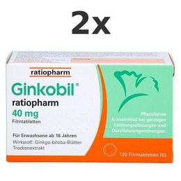 2x GINKOBIL-ratiopharm 40 mg Filmtabletten 120 St