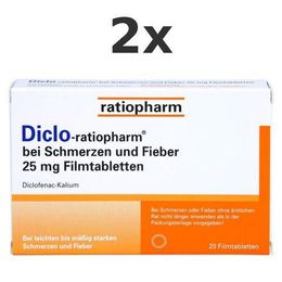 2x DICLO-ratiopharm bei Schmerzen u.Fieber 25 mg Fta 20 St