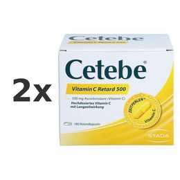 STADA 2x Cetebe Vitamin C Retardkapseln 500 mg 180 St