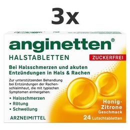 MCM KLOSTERFRAU Vertr. GmbH 3x Anginetten Halstabletten zuckerfrei 24 St