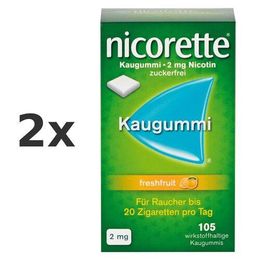 kohlpharma 2x Nicorette 2 mg freshfruit Kaugummi 105 St