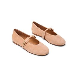 Steve Madden Leder-Spangenballerinas in Beige - 41% | Gr&ouml;&szlig;e 39 | Damen-ballerinas