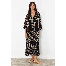 Trendyol Kleid in Schwarz/ Beige - 34% | Gr&ouml;&szlig;e 42 | Damen-kleider