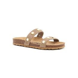 billowy Leder-Pantoletten in Beige - 71% | Gr&ouml;&szlig;e 38 | Damen-pantoletten