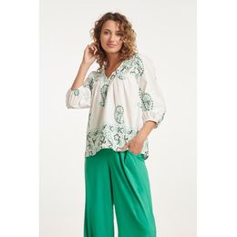 Smashed Lemon Bluse in Wei&szlig;/ Gr&uuml;n - 70% | Gr&ouml;&szlig;e L | Damen-blusen