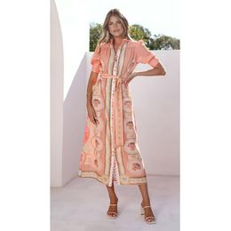 Tazga Kleid in Apricot/ Rosa - 63% | Gr&ouml;&szlig;e 40 | Damen-kleider