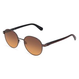 Calvin Klein Jeans CKJ22203S | Unisex-Sonnenbrille | Fassung: Vollrand, Rund, Metall, Gun Gl&auml;nzend | Glasfarbe: Orange Verlaufend