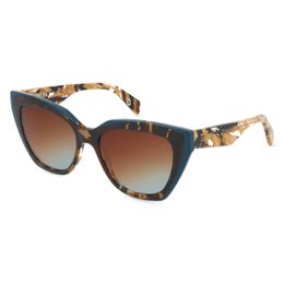 Liu Jo LJ784S | Unisex-Sonnenbrille | Fassung: Vollrand, Butterfly, Acetat, Braun Blau | Glasfarbe: Braun Verlaufend Mehrfarbig