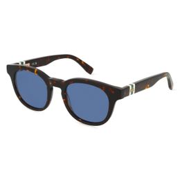 Lacoste L6006S | Unisex-Sonnenbrille | Fassung: Vollrand, Panto, Kunststoff, Havanna Dunkel | Glasfarbe: Blau