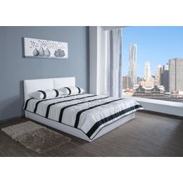 Bett, B:190cm L:210cmwei&szlig;, standardh&ouml;he 33 cm, Westfalia Schlafkomfort, Bezug 100% Polyurethan pflegeleicht, Polsterung: Polsterwatte, Material