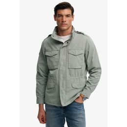 Superdry Herren Parka "COTTON M65 JACKET", grau, Gr. S, unifarben, Web, Obermaterial: 100% Baumwolle, Jacken, mit Markenlabel, aus Baumwolle, Regular