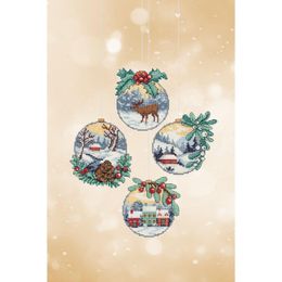 buttinette Stramin-Aufh&auml;nger "Winterlandschaft", 4er-Set