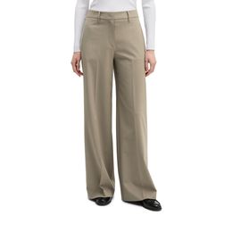 Marc O'Polo MARC O'POLO Damen Anzughose "DFB Travel Collection"frozen taupe, Gr. 40, Web, Obermaterial: 53% Polyester, 44% Schurwolle, 3% Elasthan, Hosen, aus