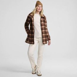 LANDS' END Gemusterte Boucl&eacute;-Jacke, Damen, size: regular, Braun, Polyester, by Lands' End