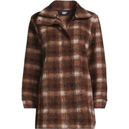LANDS' END Gemusterte Boucl&eacute;-Jacke in Plus-Gr&ouml;&szlig;e, Damen, size: plus, Braun, Polyester, by Lands' End