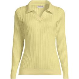 LANDS' END Polopullover aus Seidenmix, Damen, size: regular, Gelb, Baumwolle/Seide/Kunstseide, by Lands' End