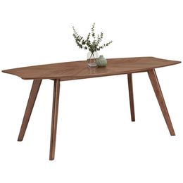 Livetastic Esstisch, Walnuss, Holz, Holzwerkstoff, Kautschukholz, furniert, Schmetterling, formgebogen, A-Form, 90x75x180 cm, in verschiedenen Gr&ouml;&szlig;en erh&auml;ltlich, Holzdekoren erh&auml;ltlich, Esszimmer, Tische, Esstische