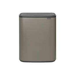 Brabantia Abfalleimer BO Touch Bin, Platin, Kunststoff, 2 x 30 L, 54.5x65.6x31.2 cm, K&uuml;chen, K&uuml;chenausstattung, M&uuml;lleimer