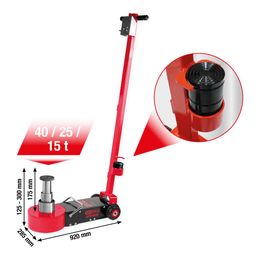 KS Tools performance Lufthydraulischer Wagenheber, 40/25/15 t (160.1080)