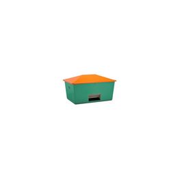 CEMO Streugutbox 2200 Liter mit Entnahme gr&uuml;n/orange (7446)